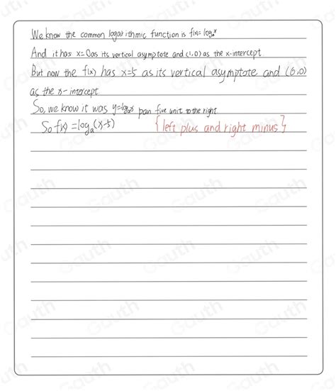 Solved Type The Correct Expression In The Box Which Logarithmic Function Has X 5 As Its