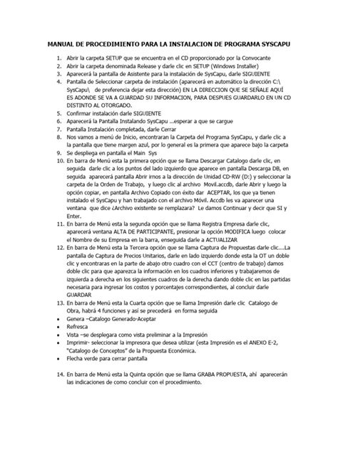 Manual Para Instalacion De Syscapu Pdf Software Del Sistema Software