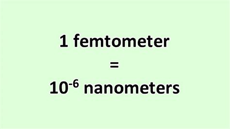 Convert Femtometer To Nanometer ExcelNotes