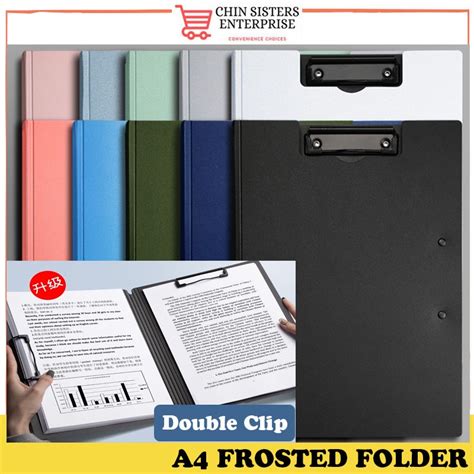 Double Clip A3 A4 Frosted Folder Foldable Waterproof Antifouling Work Office School Clipboard