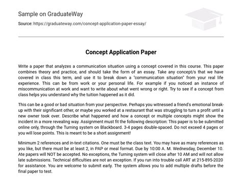 ⇉concept Application Paper Essay Example Graduateway