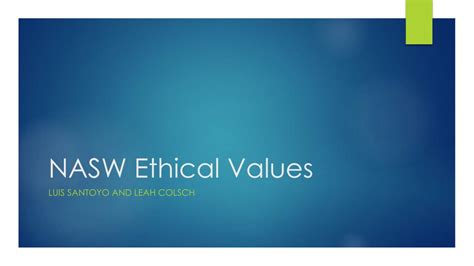 PPT NASW Ethical Values PowerPoint Presentation Free Download ID 4403503