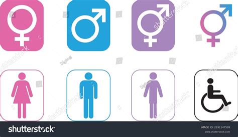 Gender Identity Symbols Restroom Door Signs Stock Vector Royalty Free