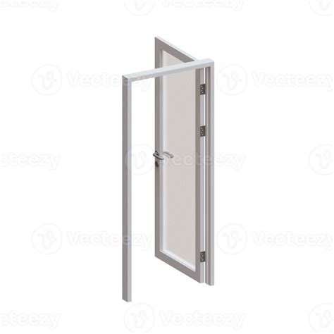 Single Framed Glass Door 3d Render Illustration Element 28285957 Png