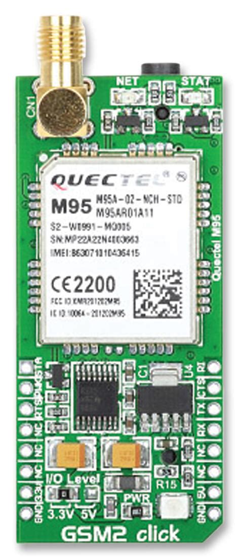 Mikroe 1375 Mikroelektronika Daughter Board Gsm2 Click Gsmgprs 85090018001900mhz Quad