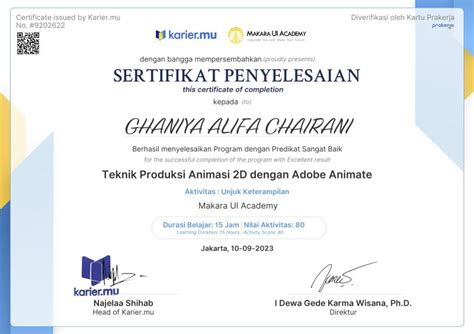 ghaniya alifa chairani on linkedin course kariermu