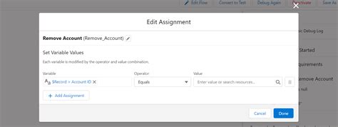 Visual Workflow Update A Lookup Field To Null Remove Existing Value In Flows Salesforce