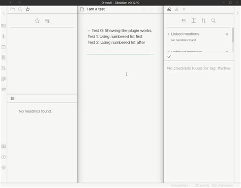 Bug Numbered Cheklists · Issue 71 · Delashumobsidian Checklist