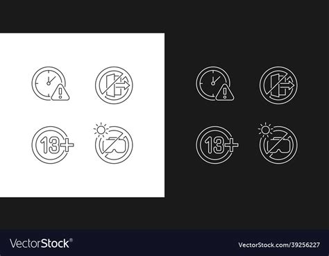 Vr Headset Usage Linear Manual Label Icons Set Vector Image