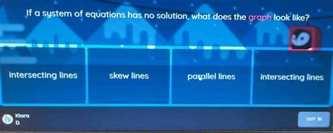 Solved If A System Of Equations Has No Solution What Does The Graph Look Like Intersecting