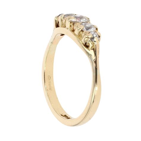 18ct Yellow Gold 065ct Diamond Five Stone Ring Rams720303598037