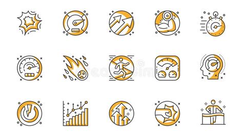 Performance Icons Set In Outline Stroke Design For Web Pack Line