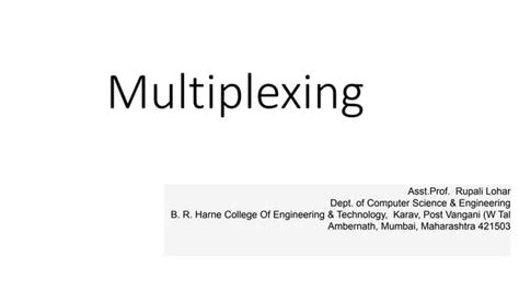 Multiplexing Pptx