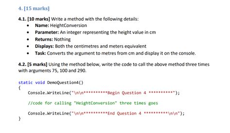Solved 4 15 Marks 41 10 Marks Write A Method With The