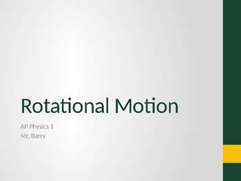 AP Physics Rotational Motion Class Notes By Shane Barry TPT
