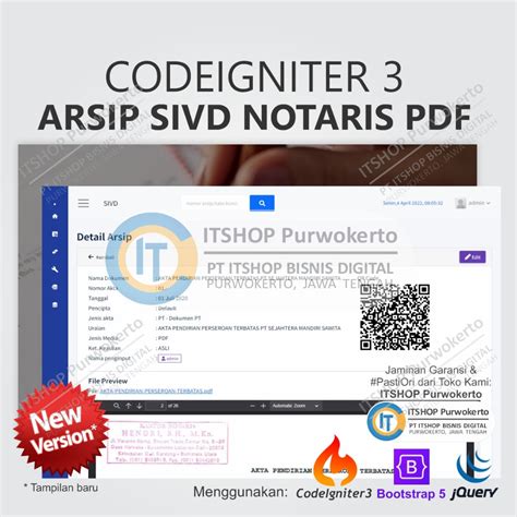 Jual Source Code Aplikasi Web Sivd Notaris Pdf Viewer Qr Code Codeigniter Shopee Indonesia