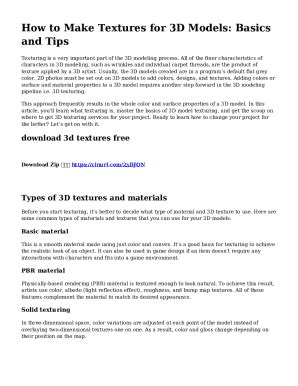 Fillable Online How To Make Textures For D Models Basics And Tips Fax Email Print PdfFiller
