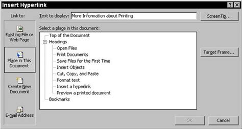 How To Insert A Hyperlink Into A File Using Windows Xp Dummies