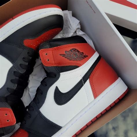 Nike Jordan Custom Black And Red University Red Custom Sneakers For