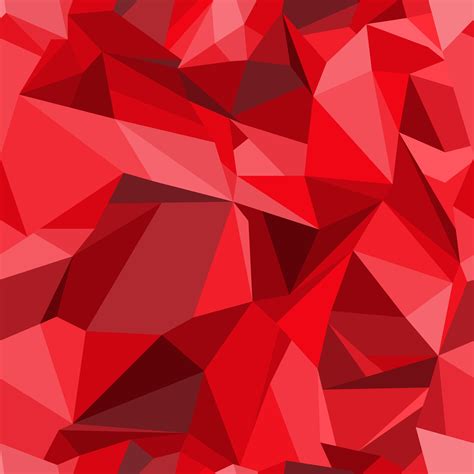 Polygon Background Seamless Pattern In Modern Style Of Triangles In Red Color Of Different