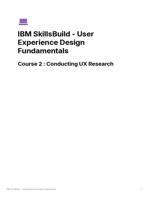 Ibm Skillsbuild User Experience Design Fundamentals Course2notes