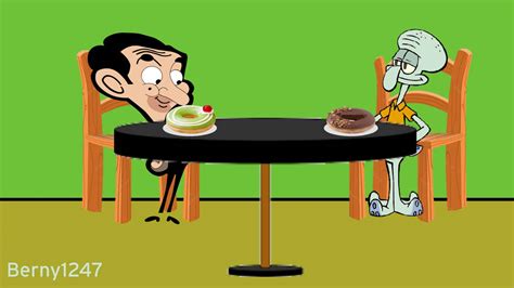 Mr Bean And Squidward Having 2 Donuts By Bnyn1247arts On Deviantart