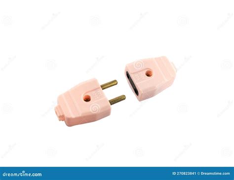 Two Pin Male Female Plug Isolated On White Background Stock Image Image Of Extension
