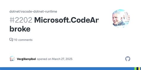 Microsoftcodeanalysislanguageserver Broke · Issue 2202 · Dotnetvscode Dotnet Runtime · Github