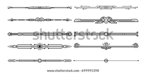 Set Decorative Elements Border Page Rules Stock Vector Royalty Free Shutterstock
