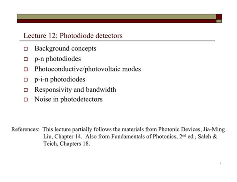 Photodiode Detectors Principles And Applications