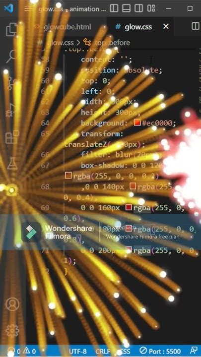 Css 3d Glowing Cube Animation Effect😍ambient Light Effect Shorts Programming Viral Ambient