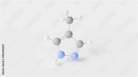 Fomepizole Molecule 3d Molecular Structure Ball And Stick Model Structural Chemical Formula