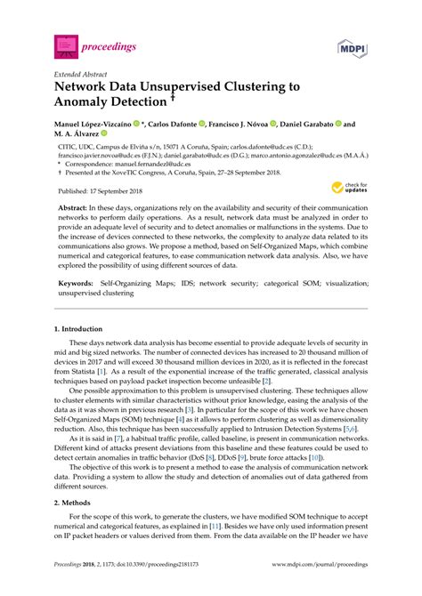 Pdf Network Data Unsupervised Clustering To Anomaly Detection
