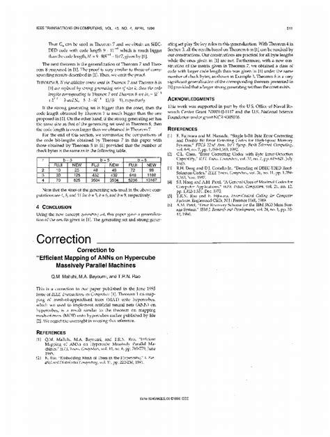 Correction To Efficient Mapping Of Anns On Hypercube Massively Parallel Machines Ieee