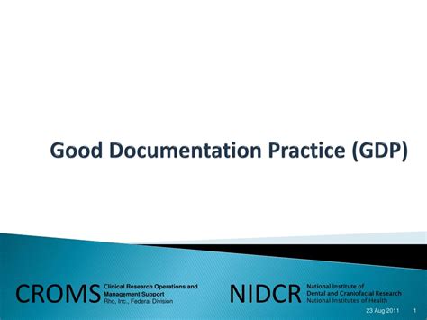 Ppt Comprehensive Guide To Good Documentation Practice In Clinical Research Powerpoint