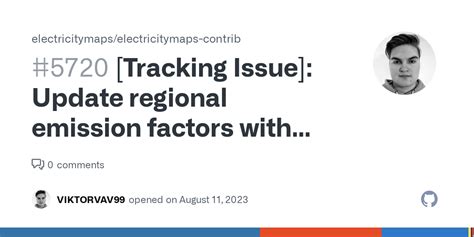 [tracking Issue] Update Regional Emission Factors With New Data · Issue 5720 · Electricitymaps
