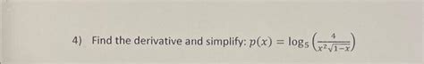 Solved P X Log5 X21x4 Chegg Com
