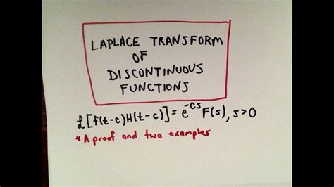 Laplace Transform Involving Heaviside Functions Youtube