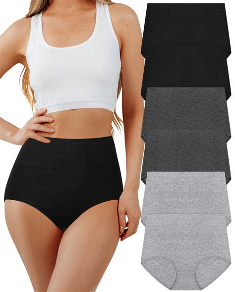 Loritta Womens Underwear Cotton High Waisted Briefs Full Coverage Panties For Ladies 6 Pack