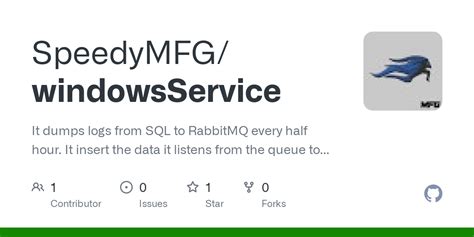 GitHub SpeedyMFG WindowsService It Dumps Logs From SQL To RabbitMQ