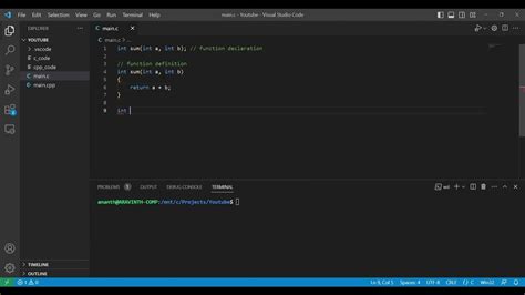 Function Declaration Vs Definition In C Youtube