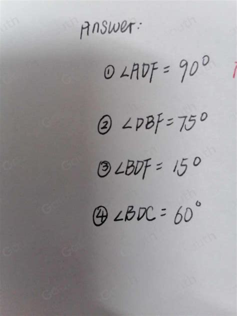 Solved Example A What Is The Size Of The Angle Adf B What Is The Size Of Angle Dbf C