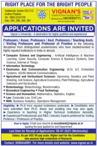 Vignans Foundation For Science Technology Research Teaching Faculty FacultyPlus