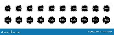 Progress Bar In Circle Round Loading Inicator Bar Counter Status Symbol Download And Upload