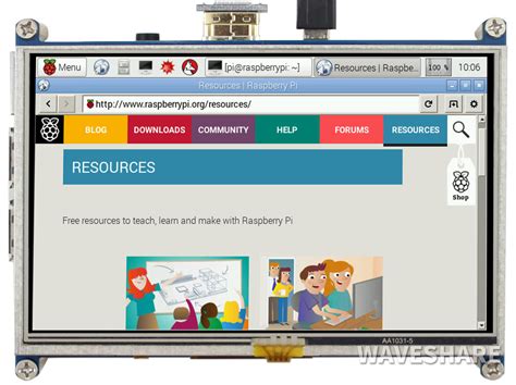 Raspberry Pi Waveshare Inch Resistive Touch Screen LCD HDMI Mikroelectron