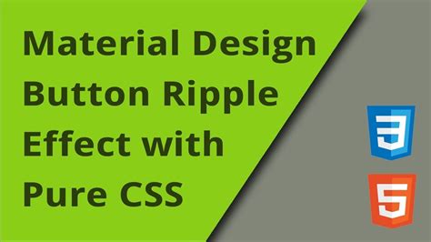 Css Button Ripple Effect To Mimic Material Design Youtube