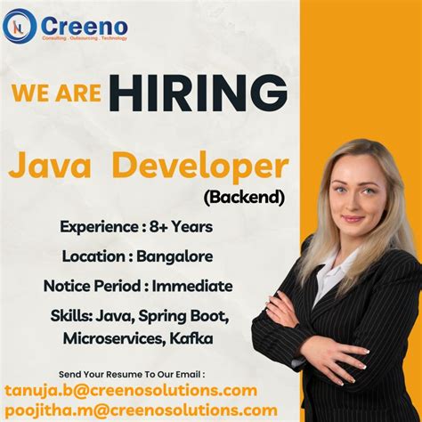 Creeno Solutions Pvt Ltd On Linkedin Hiring Hiringnow Java Developer Java Backend