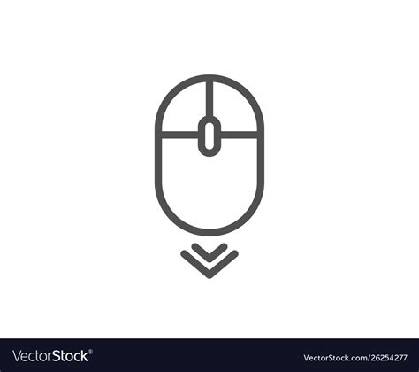 Scroll Down Mouse Line Icon Scrolling Screen Sign Vector Image