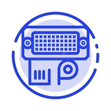 Adapter Connection Data Input Blue Dotted Line Line Icon Stock