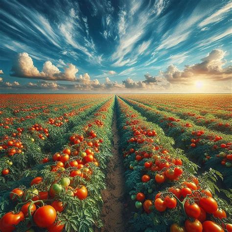 Tomato Field Premium Ai Generated Image